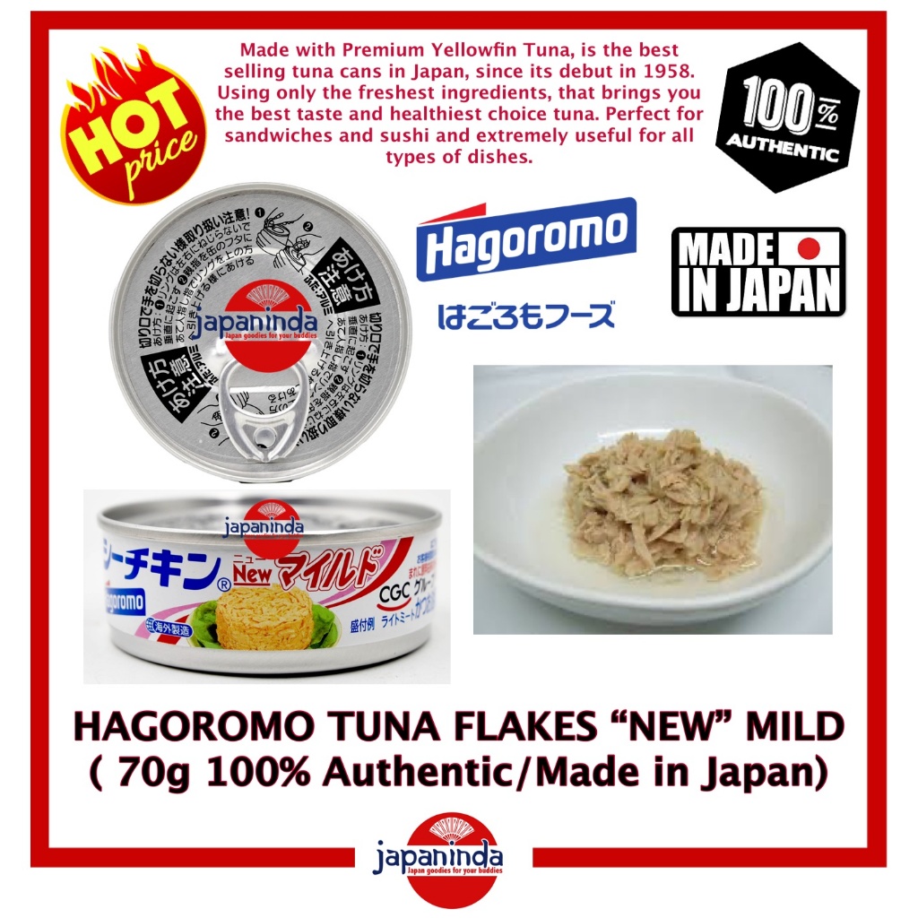 HAGOROMO TUNA FLAKES "NEW" MILD in Can 70g (Made in Japan). | Shopee ...