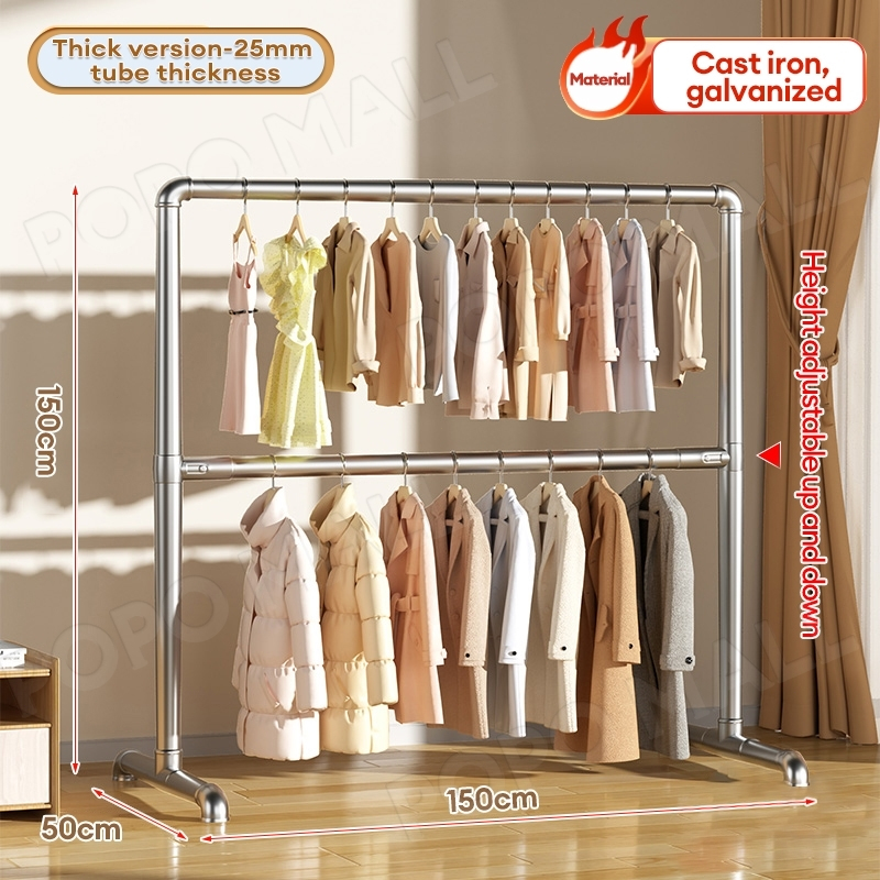 Double Layer Clothes Rack Stainless Sampayan Windproof Adjustable ...