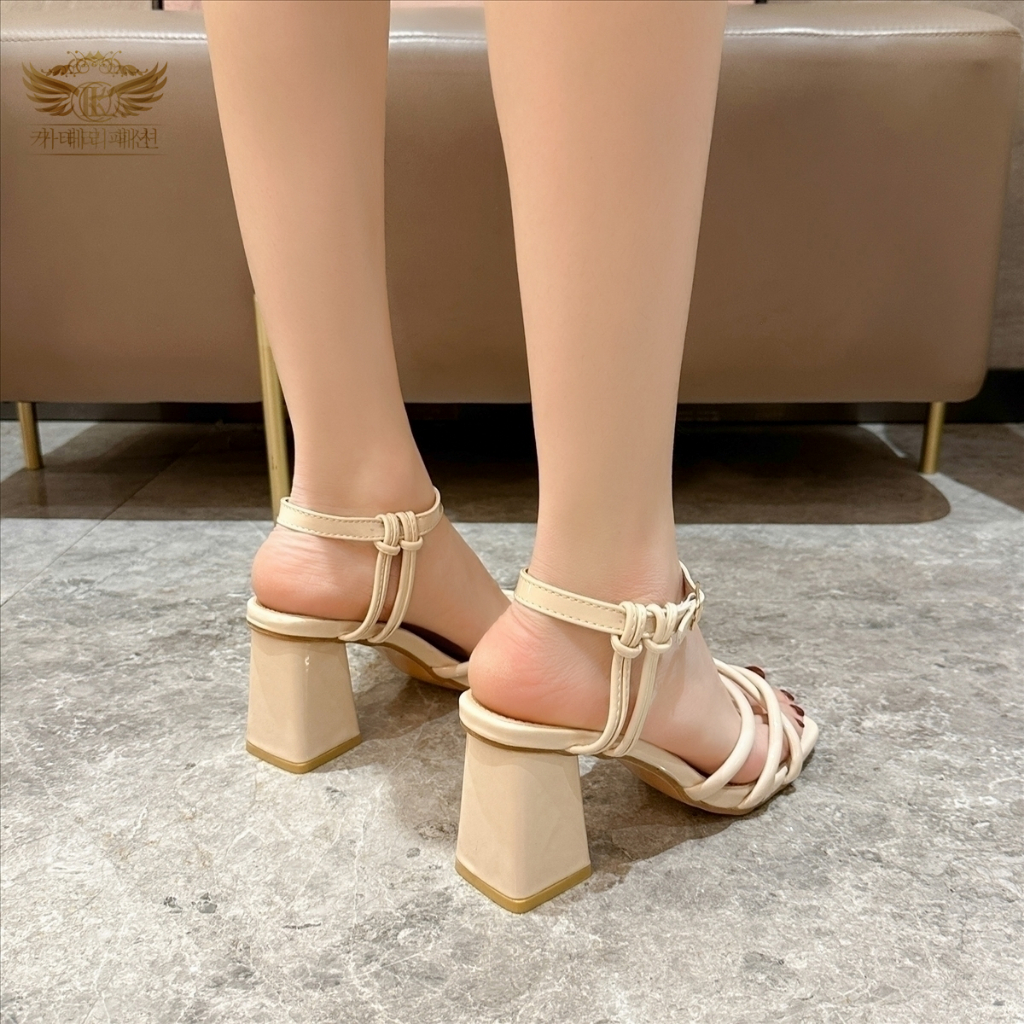 Katerina Fashion Korean Plain High Heels Sandals For Women Adjustment ...