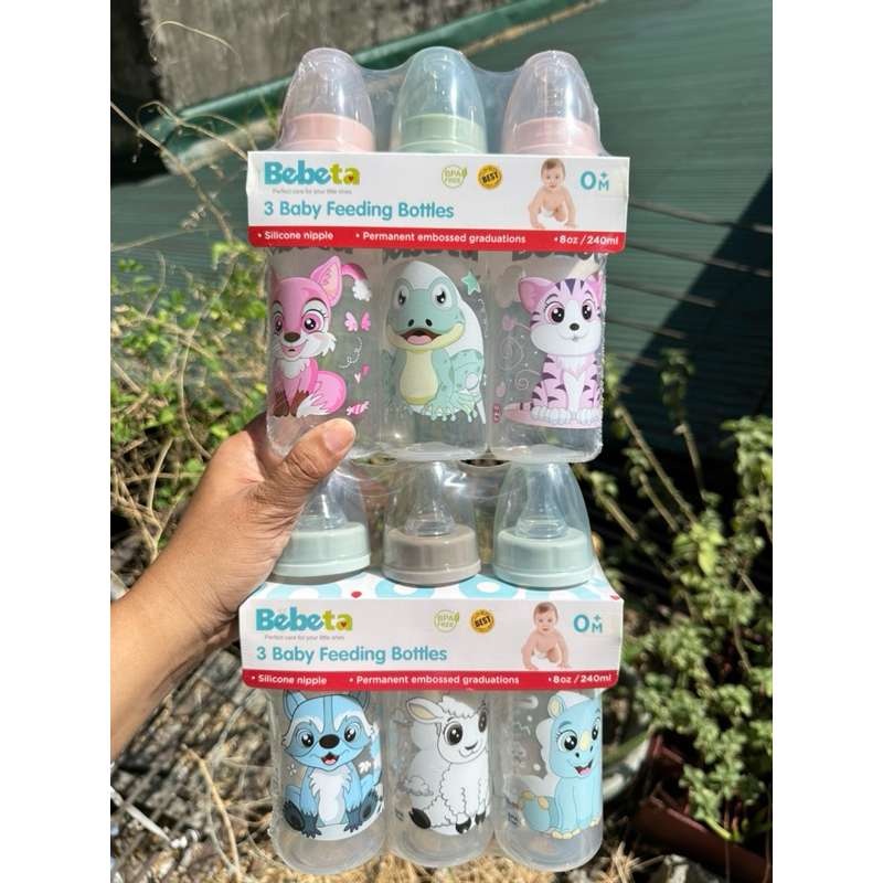 Bebeta 8oz/240ml feeding bottle 3pcs #313 with measuring cap | Shopee ...