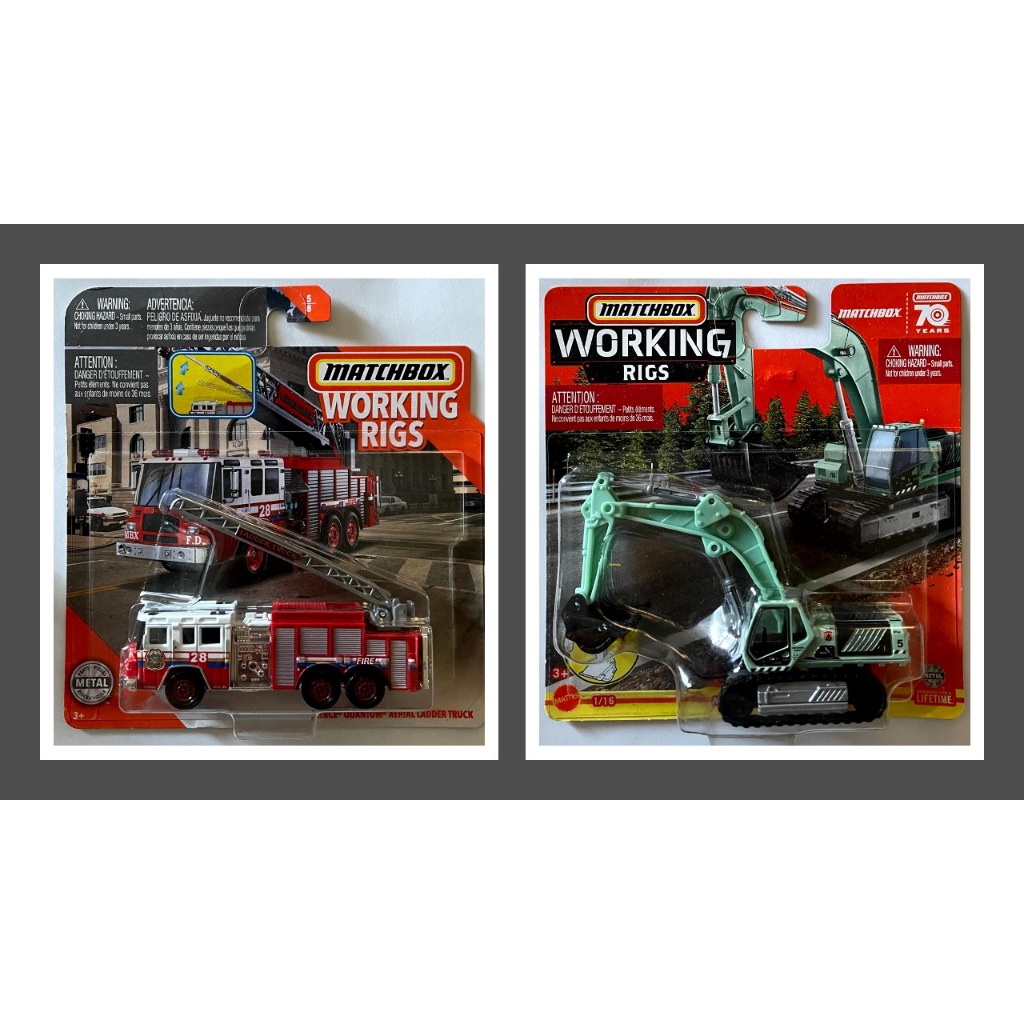 Matchbox - Working Rigs - MBX Excavator & Pierce Quantum Aerial Ladder ...