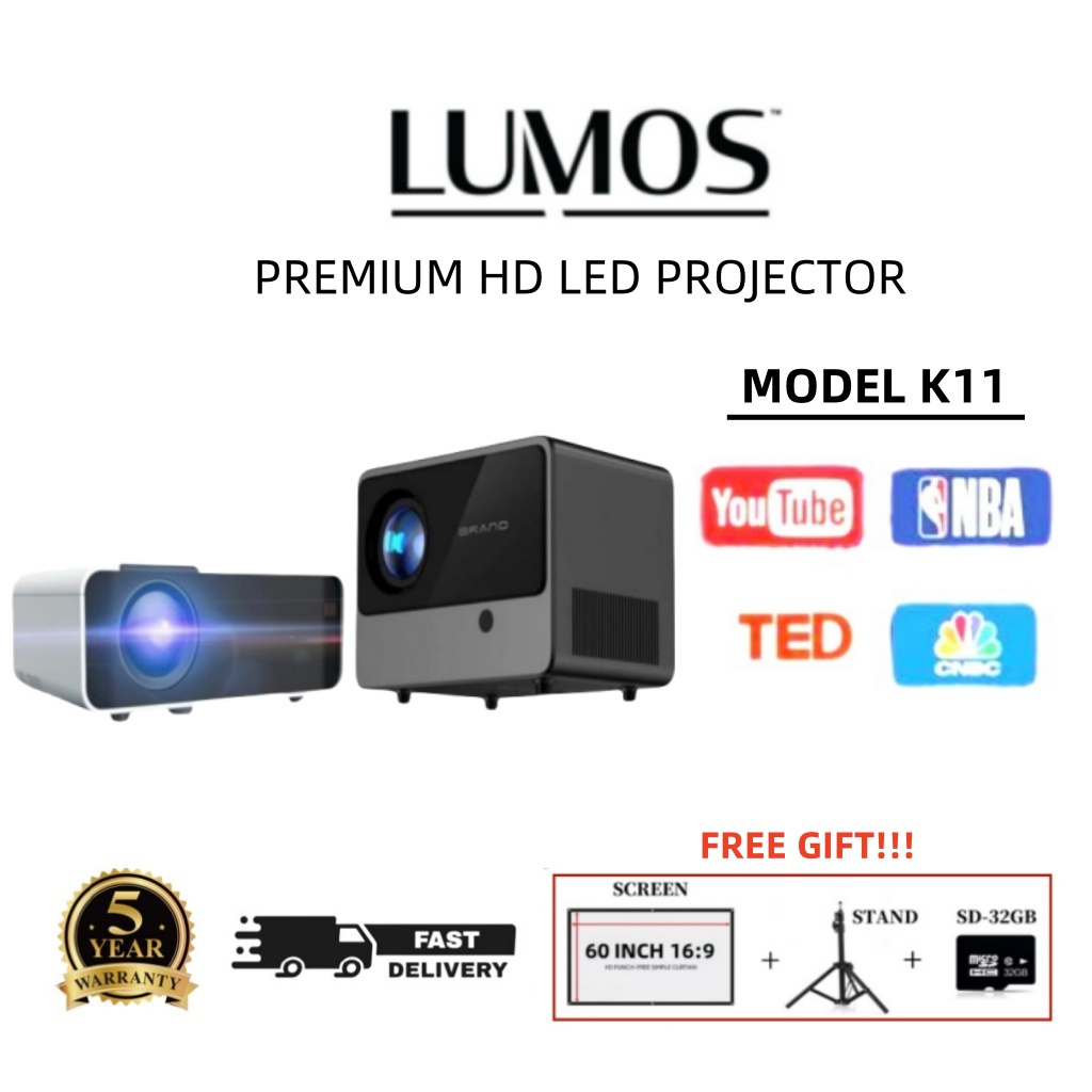 Projector K11 Pro LED Projector OS Android WiFi Bluetooth HDMI USB ...