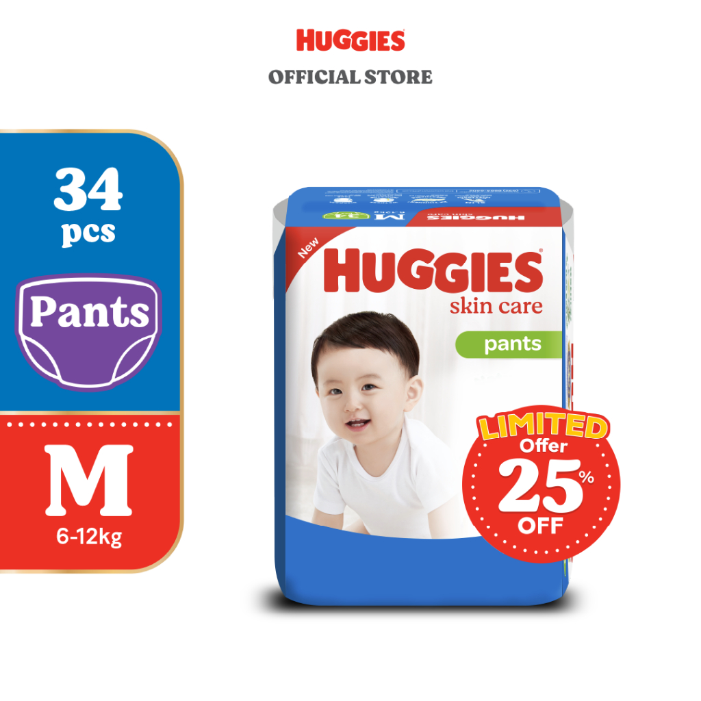 Huggies Skin Care Pants Medium - 34 pcs | Shopee Philippines