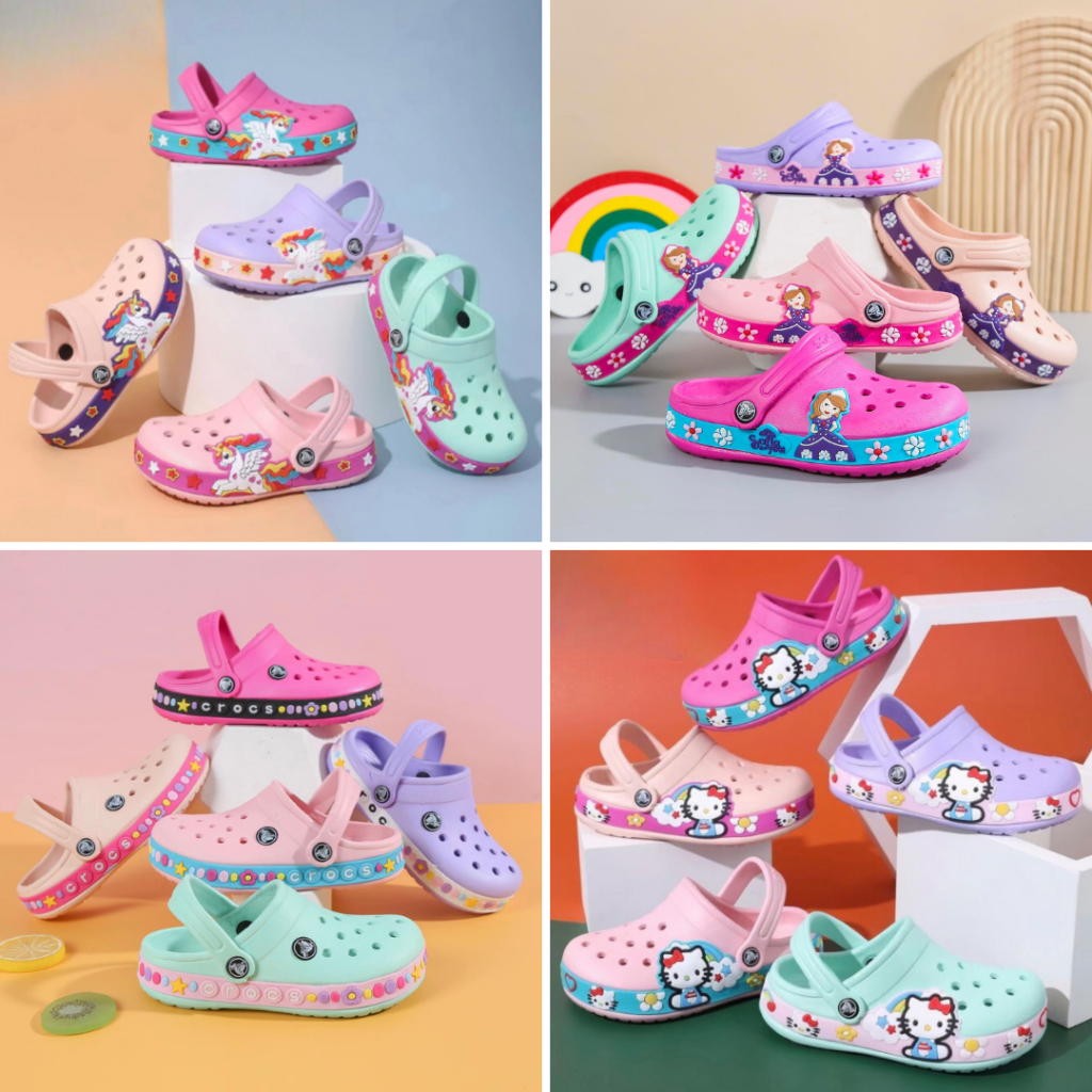 Nook Fashion Girls Crocs Sandals Cartoon Clogs Princess Hello Kitty ...