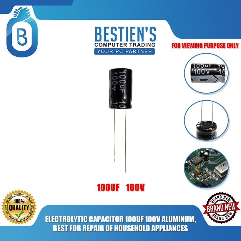 ELECTROLYTIC CAPACITOR 100UF 100V ALUMINUM, BEST FOR REPAIR OF ...