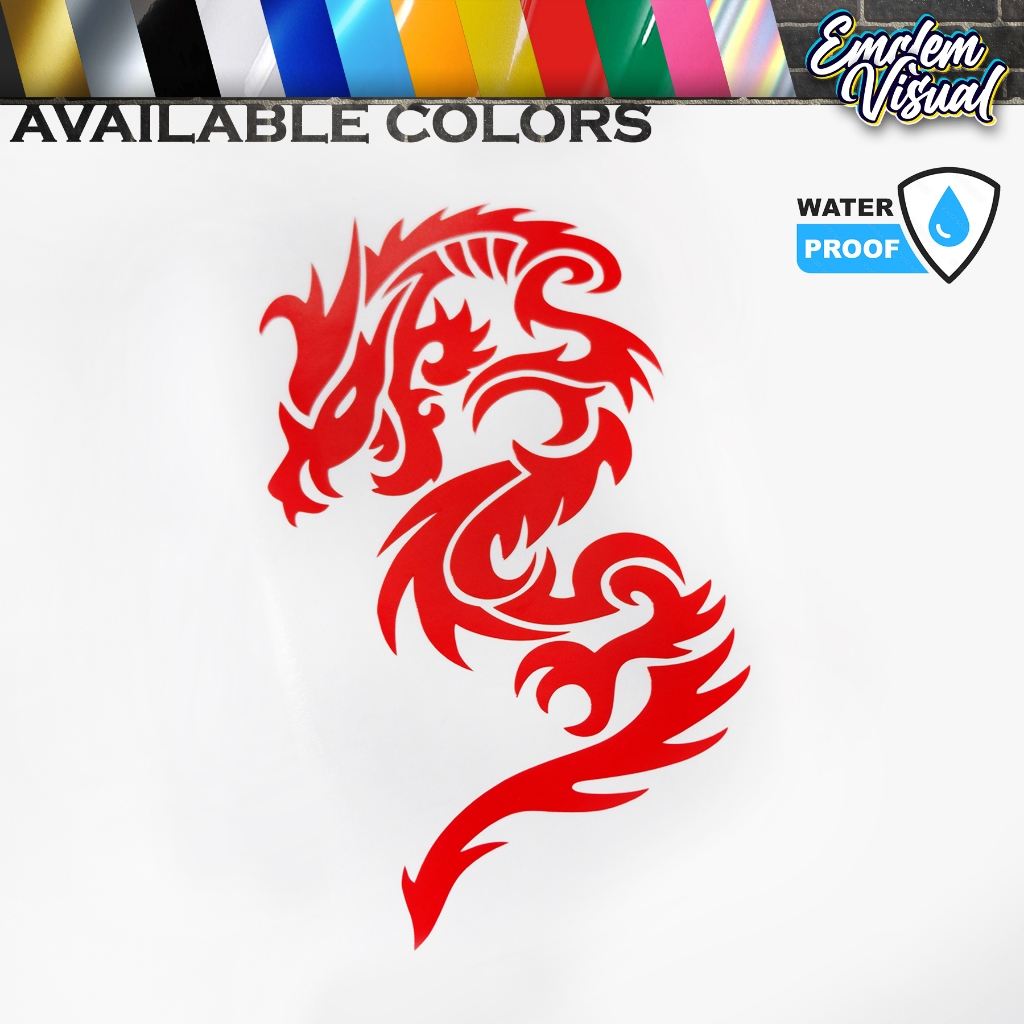 Dragon WATERPROOF STICKER vinyl decal for motor, car window, phone ...