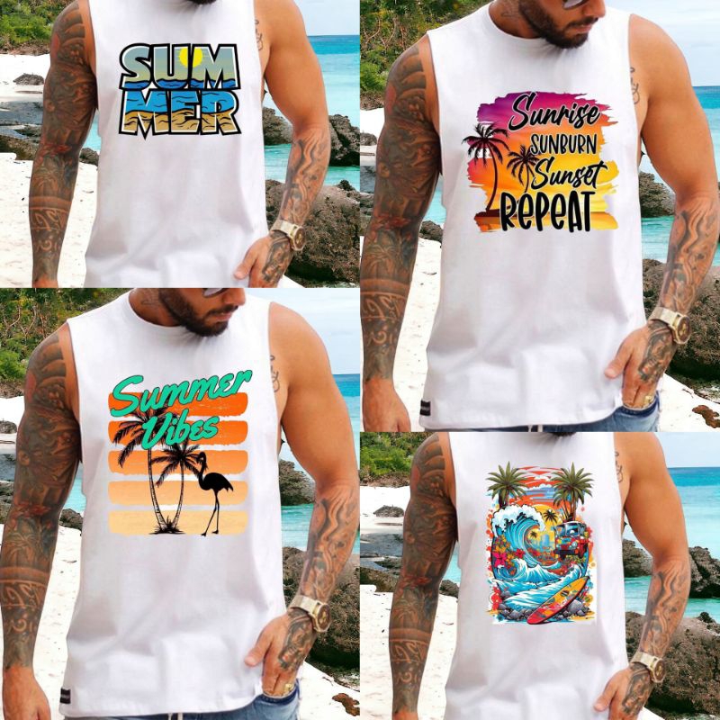 Summer Muscle Tee/Sando For Men (Graphic Design Premium Sublimation ...