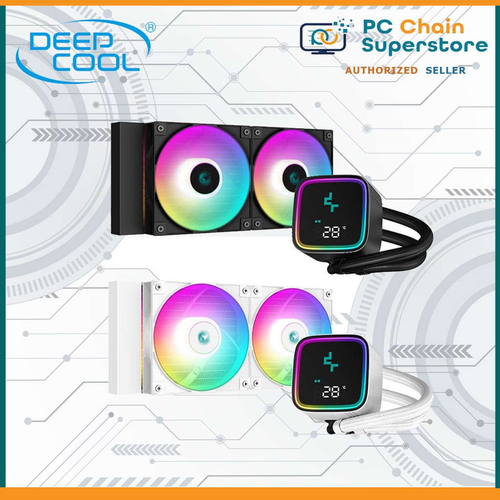 DeepCool LS520 SE Digital 240mm ARGB AIO Liquid Cooler - Real Time Temperature / Anti Leak ...