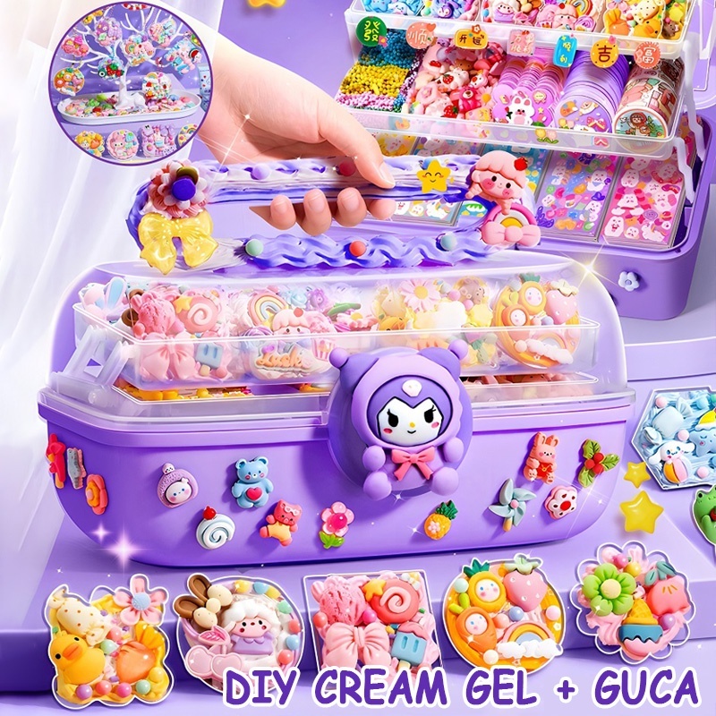 Guka Sticker Set for Girls: Toy Gift with Cream Gum Storage, DIY ...
