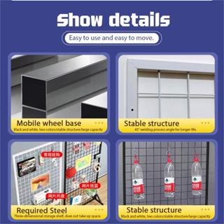 【with wheels】Metal Grid Frame,Wire Wall Grid Panel,Iron Decor Organizer ...