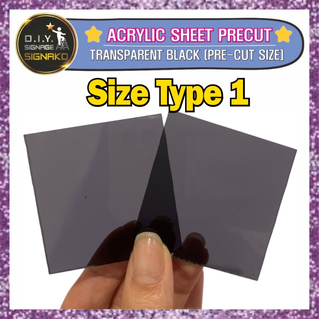 Transparent Black Acrylic Sheet 1 / Pre Cut& Customized Size Sheets ...