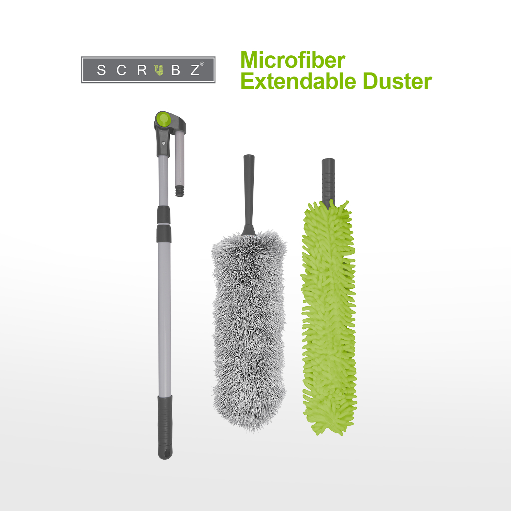 SCRUBZ Extendable Cleaning Duster Chenille & Fluffy Duster Iron+PP ...