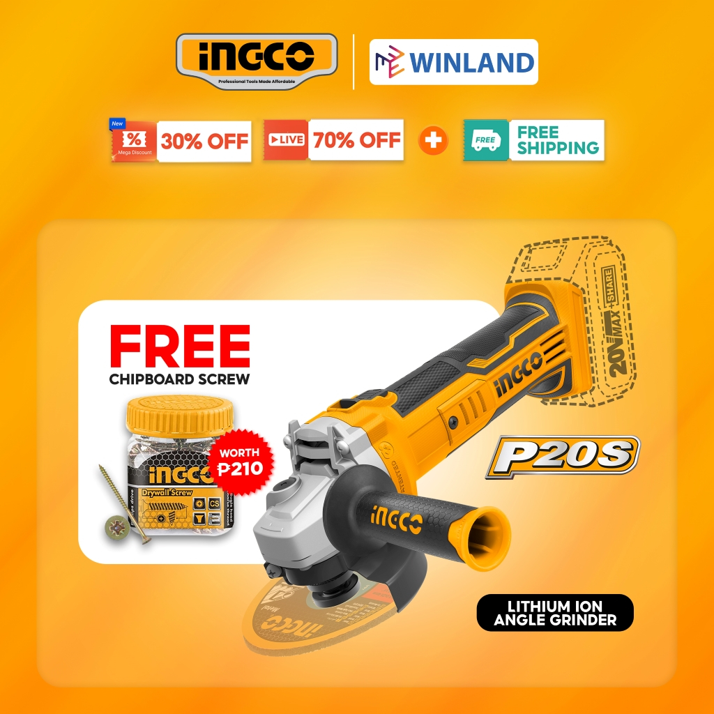 Ingco by Winland P20S 20V Lithium-Ion Angle Grinder CAGLI1001 ING-CT ...