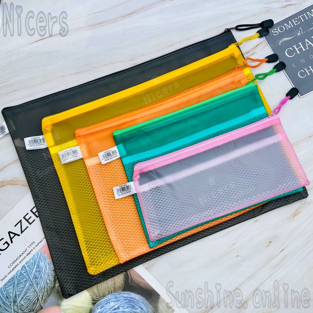 ZipperBag Dustproof Frosted Waterproof Envelope(A6 A5 B5 A4 B4) grind ...