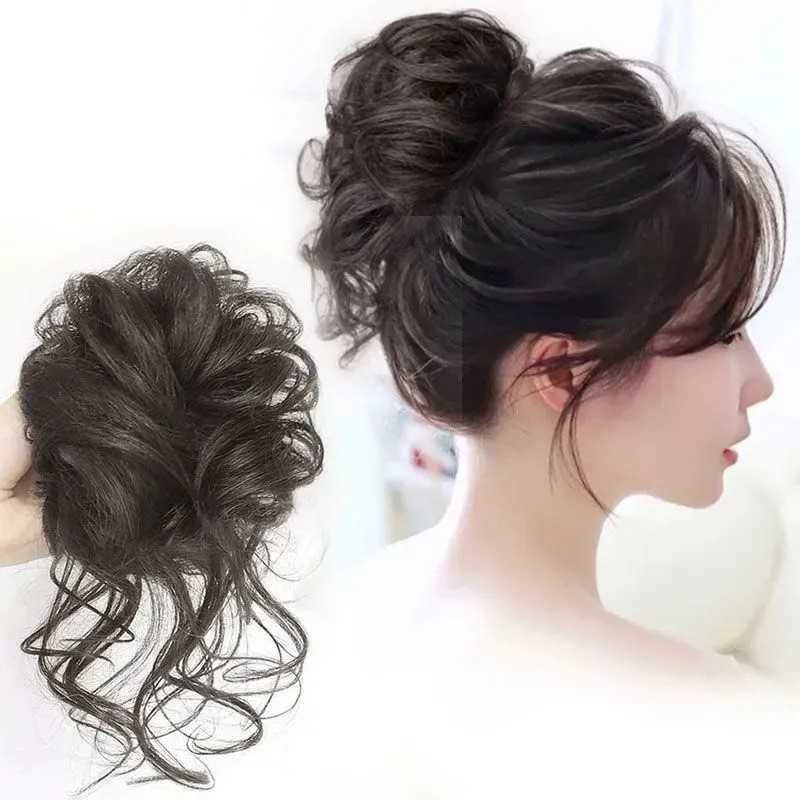 Wig Hair Clip loop Wig Clips Female Wig Bun Hair Extensions Meatball ...