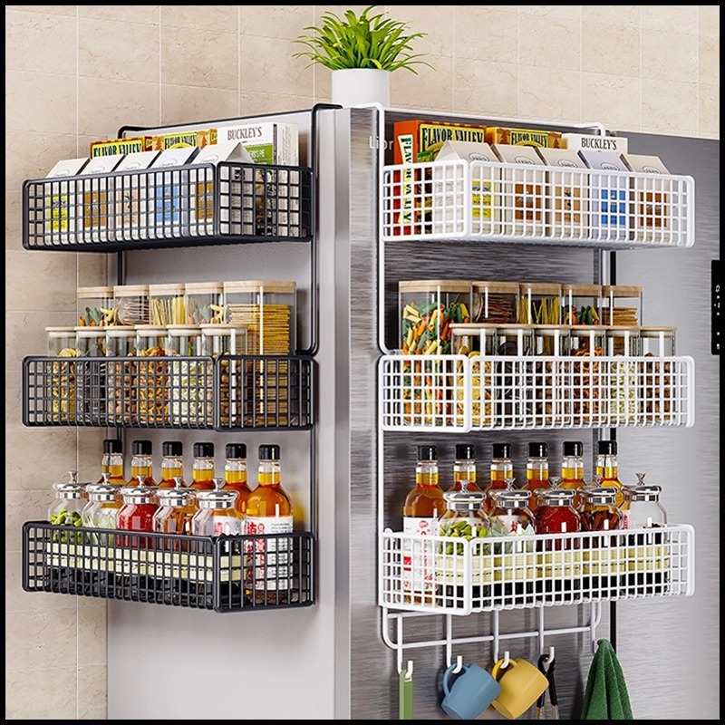 Wall Mounted Kitchen Organizer Rack Refrigerator Rack Spice Rack ...