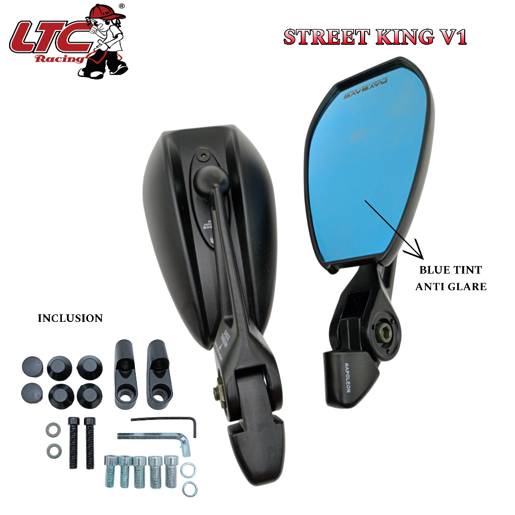 STREET KING v1 BLUE LENSE CNC SIDE MIRROR UNIVERSAL | Shopee Philippines