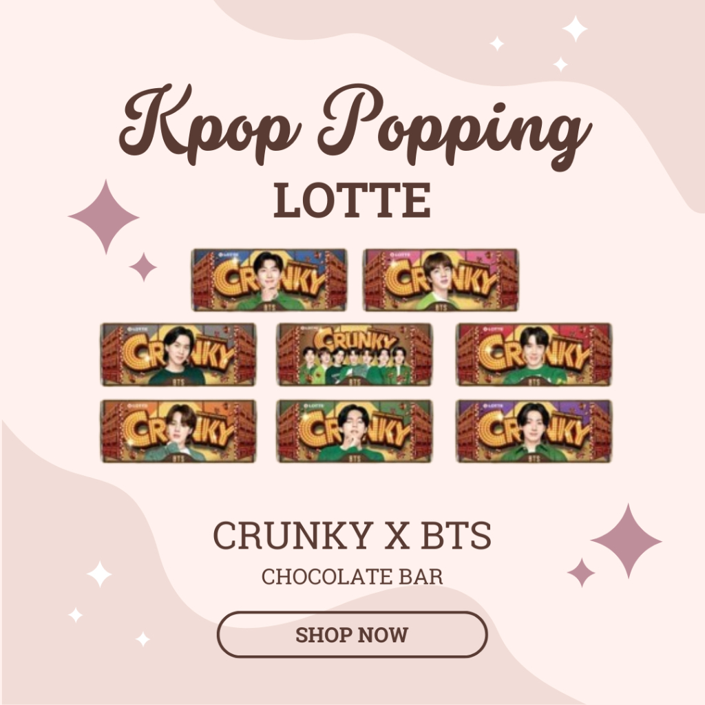 Lotte: BTS x Crunky Chocolate Bar 34g - V TAEHYUNG JIMIN | Shopee ...