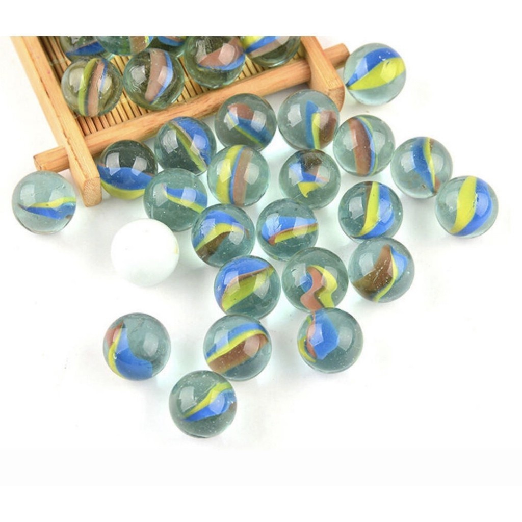(HJ) 30pcs Marble/Jolen Holen Games Party Favors Glass Marbles Ball ...