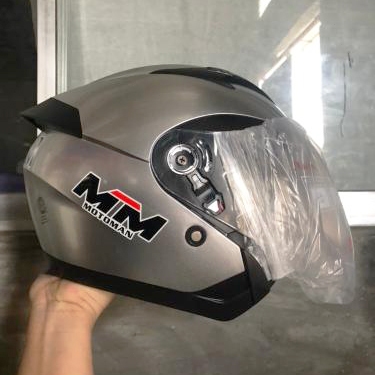 MTM MOTOMAN Half Face helmet Motorcycle dual visor Anti glare UV rays ...