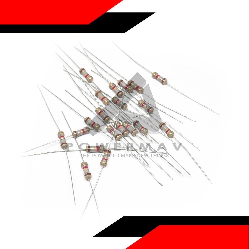 20pcs 1.8k ohms resistor 4 band 1/4w carbon film taiwan original 5% 0 ...