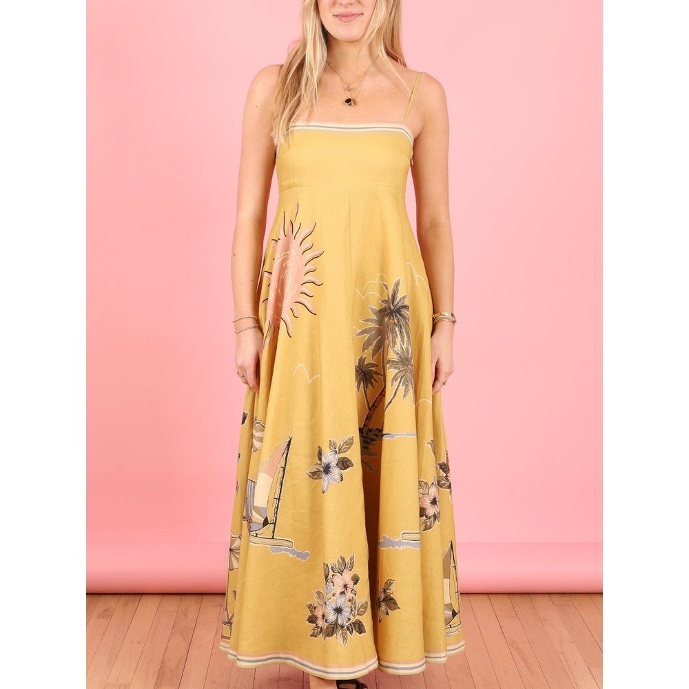A3147 Miss M Fashion Fun Print Shirred Back Cami Dress | Shopee Philippines