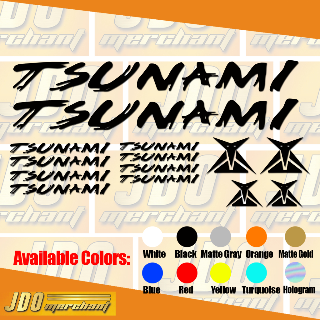 Tsunami Bike Pack Vinyl Stickers Decals | Shopee Philippines