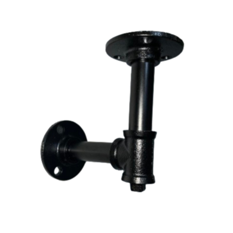 1pc Industrial Pipe Shelf Bracket Tee Black Heavy Duty Home Decor ...