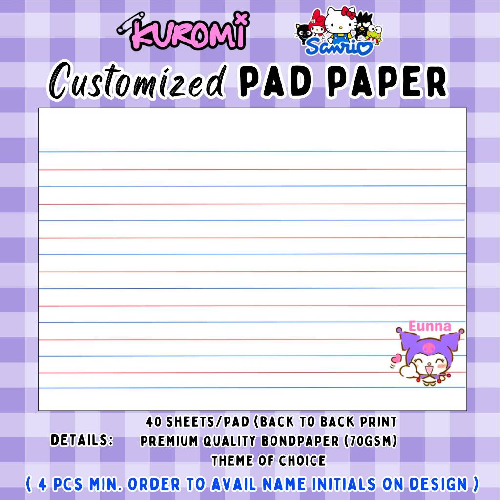 CUSTOMIZED PAD PAPER (2pads/Order) | Shopee Philippines