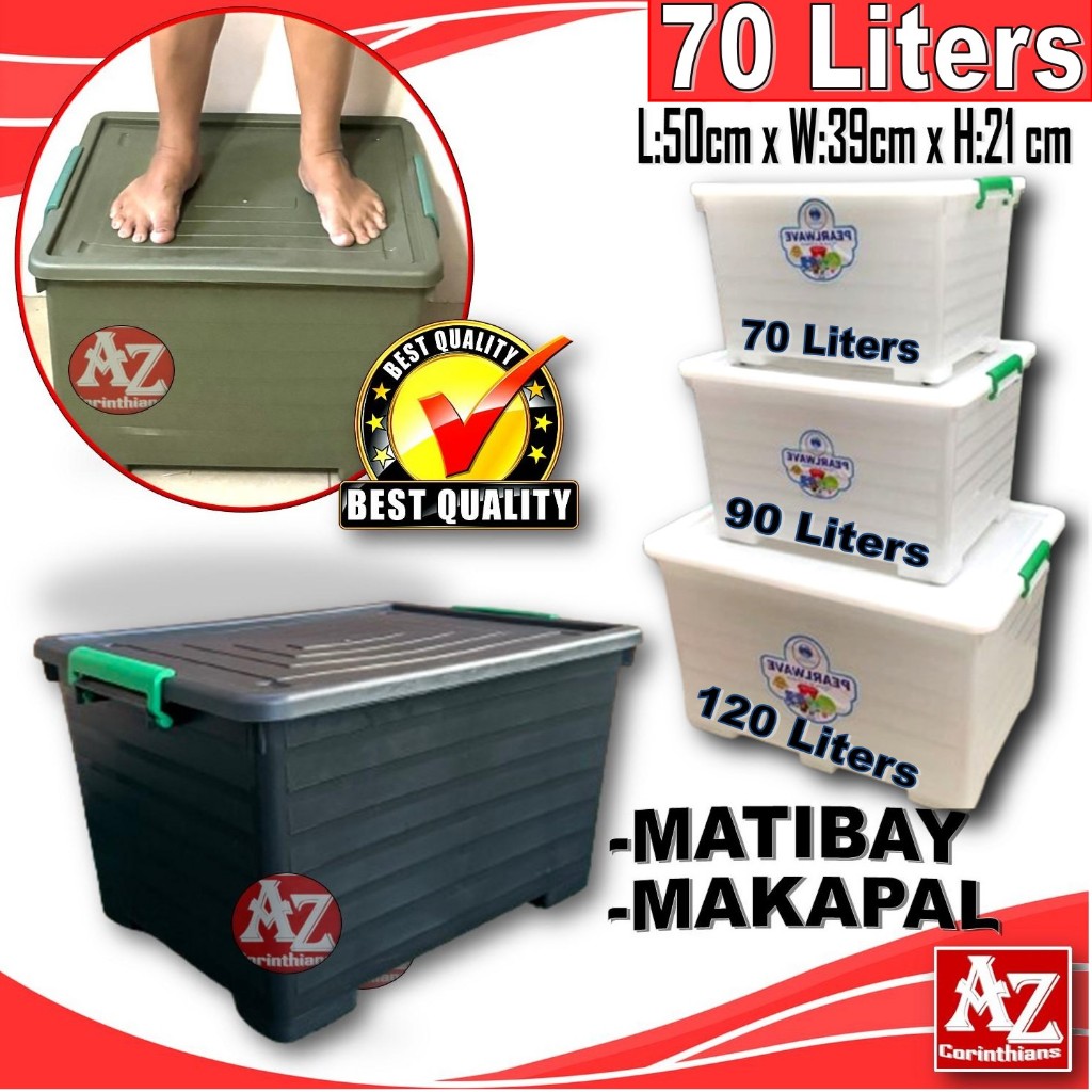 70 Liters RUBBERIZED STORAGE BOX Good Quality, Matibay, Makapal ...