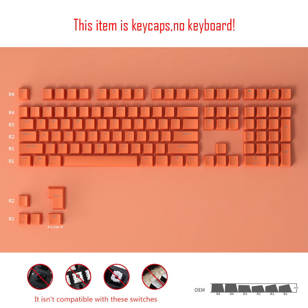 FEKER ABS Keycaps 113 Keys OEM Profile Backlight for RK61 RK71 61/87 ...
