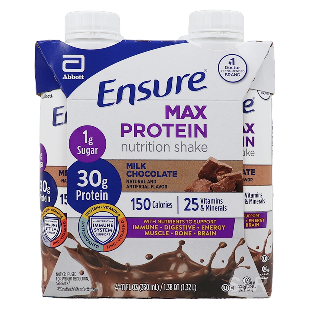 Ensure Max Protein Nutrition Shake Milk Chocolate 4x330mL | Shopee ...