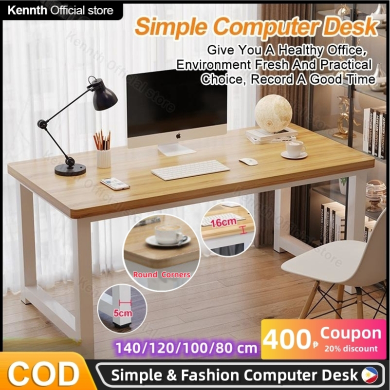 Computer Table Desk, 140/120/100/80cm Solid Wood Furniture Home Study ...