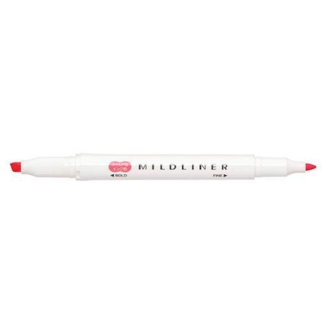 Zebra Mildliner MILD CORAL PINK Double-Ended Highlighter | Shopee ...