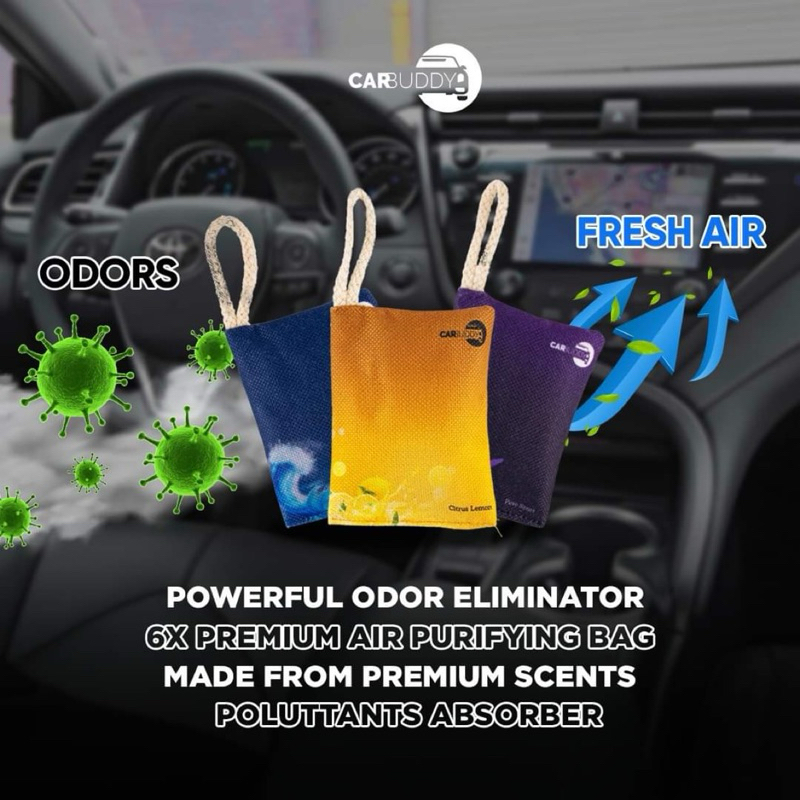 Car Buddy Premium Scented Deodorizer | Air Purifying Activated Charcoal ...