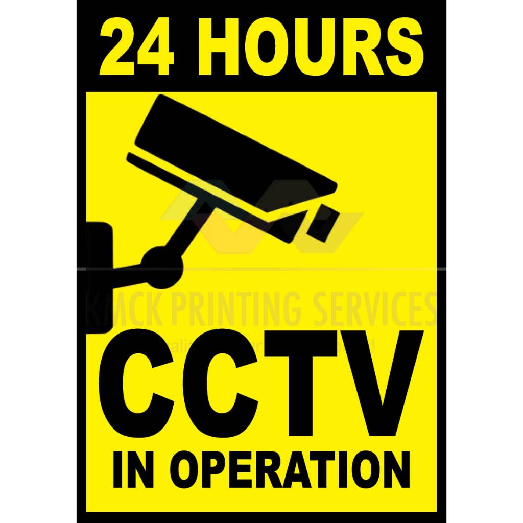 CCTV WARNING SIGN 24 HOURS VIDEO SURVEILLANCE - LAMINATED SINTRA BOARD ...