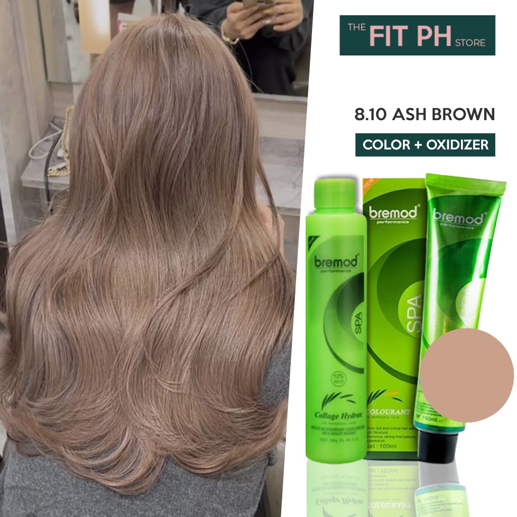 Original Bremod Hair Color 8.10 ASH BROWN + Oxidizer | Shopee Philippines