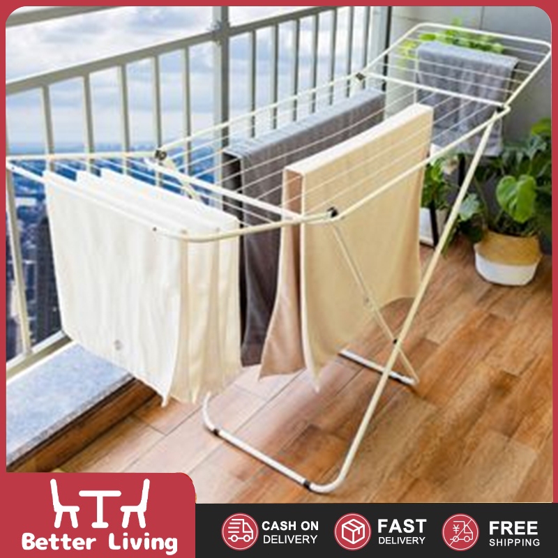 X-Shaped Floor Drying Rack Balcony Folding Drying Rack Indoor Clothes ...