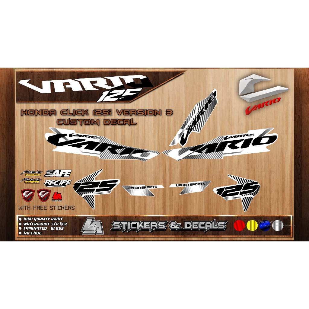HONDA Click 125i (vario concept) stock decal version 2 2018,2019,2020 ...