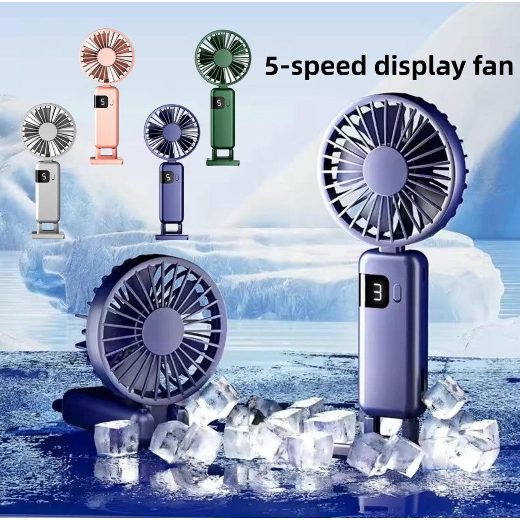 Desktop 5-speed fan USB Rechargeable Mini Fan Adjustable Cooling ...