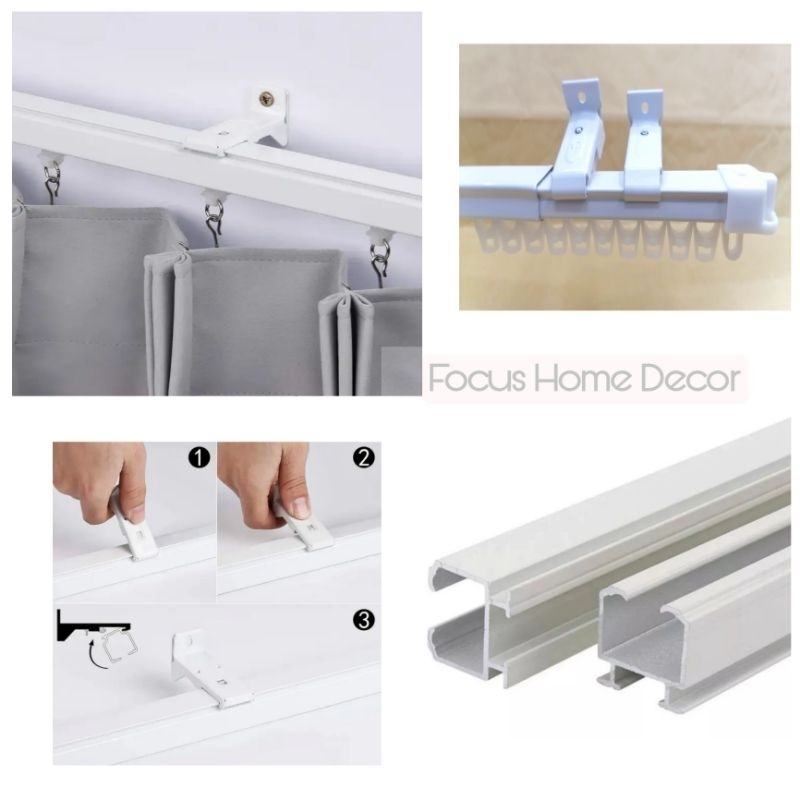 Curtain Track Adjustable Wall Mounted Telescopic Rod Wall Mount Curtain ...