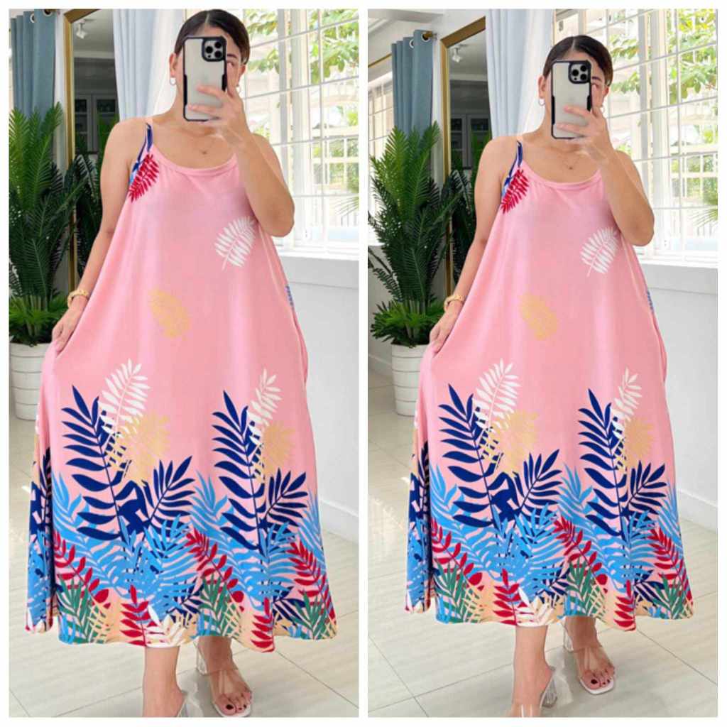 3XL-4XL SPAG MAXI DRESS/SLEEVELESS SANDO DRESS WITH 2 SIDE POCKET ...