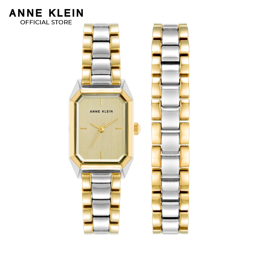 Anne Klein AK5019TTST0000 Gold Two Tone Octagon Watch with Champagne ...