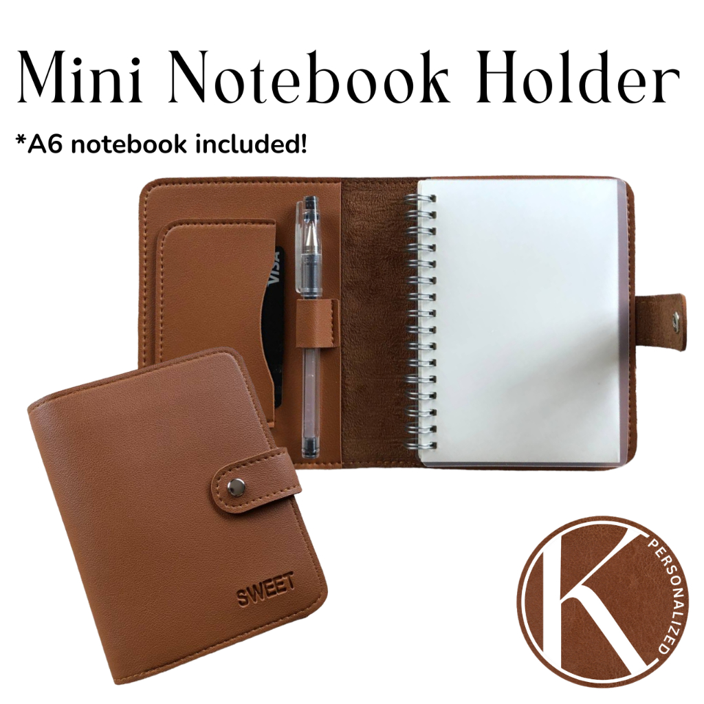 PERSONALIZED MINI NOTEBOOK HOLDER/COVER (A6 NOTEBOOK INCLUDED) | FREE ...