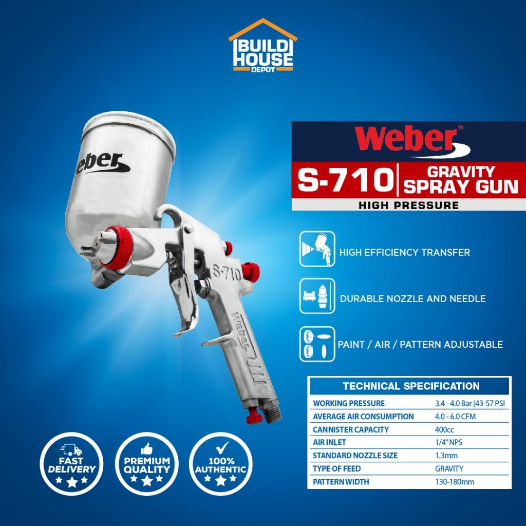 WEBER S710 High Pressure Paint Air Spray Gun - Gravity | Shopee Philippines
