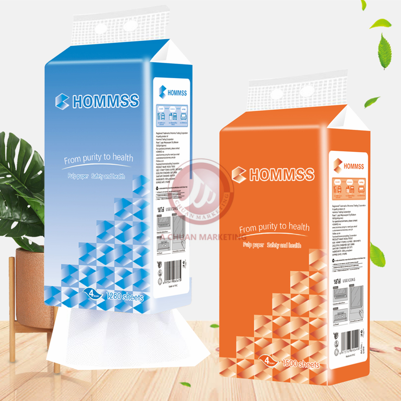 Homms Facial Tissue Hanging Tissue Pulp Paper 1280 sheets/1500 sheets ...