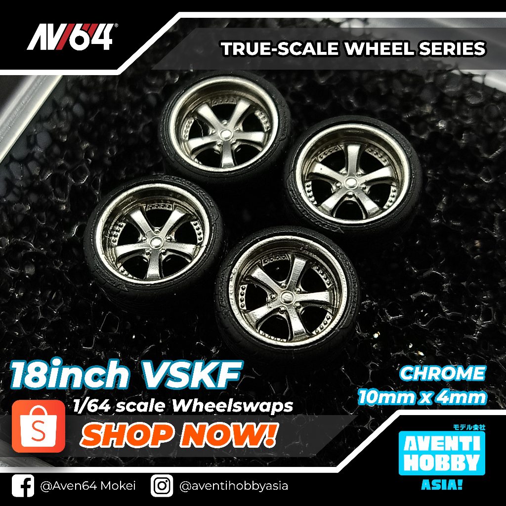 1/64 Wheelswap WORK VSKF CHROME ( 10mm x 4mm ) | Shopee Philippines