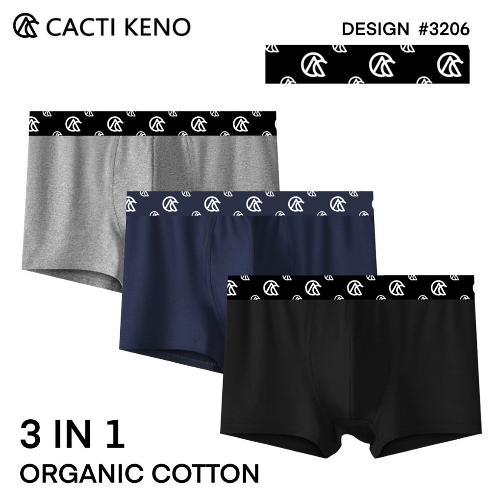 Cacti Keno 3pcs Stretch organic cotton boxer briefs for men Soft and ...