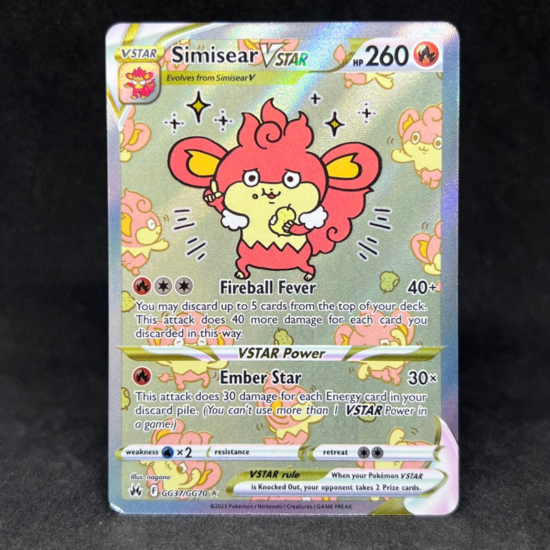 Pokemon TCG Simisear VStar Galarian Gallery Full Art Ultra Rare GG37 ...