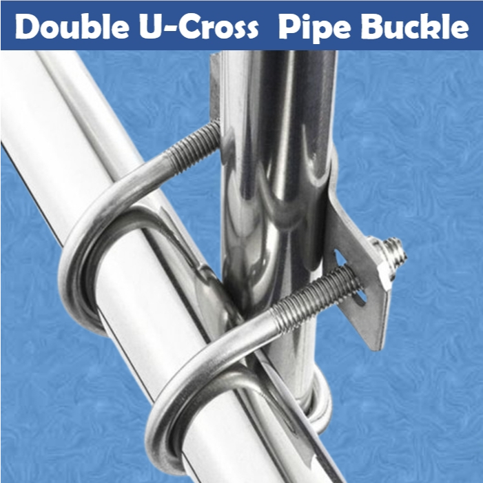 Synthetic Double U-Cross Pipe Buckle Clamp U-Shaped Screw Cross U ...